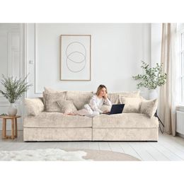 Home Affaire Big-Sofa &raquo;Casa XXL, B: 247 cm&laquo; 4 Zierkissen, Mega-Sofa, in Cord oder Chenille-Struktur, Federkern beige 100% Polyester B/H/T: 247cm x 