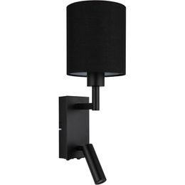 Globo LIGHTING Wandleuchte &raquo;ZAMORA&laquo; E27 1 Stk. Bewegliche Wandleuchte mit Textilschirm und LED 1, H: 45,5cm, 1 Stk.