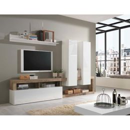 Home Affaire Wohnwand &raquo;Hamburg&laquo; Set, 4 Stk. tlg. braun Einheitsgr&ouml;&szlig;e