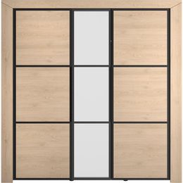 Kleiderschrank &raquo;Kleiderschrank 3 T&uuml;ren, Kinderkleiderschrank&laquo; In 2 Farben erh&auml;ltlich braun Holzwerkstoff Kastanie Natur, B/H/T: 222cm x 225cm x 58cm, 
