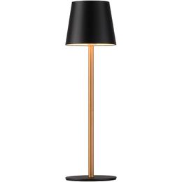 JUST LIGHT Tischleuchte &raquo;EURIA&laquo; LED-Board 1 Stk. Warmwei&szlig; LED, dimmbar &uuml;ber Touchdimmer, Memory, nach Trennung vom Netz, IP54 schwarz 1, &Oslash; 78cm H: 