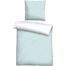 Biberna Bettw&auml;sche &raquo;26750&laquo; 2 absolut b&uuml;gelfrei, 100% Baumwolle, mit Rei&szlig;verschluss, ganzj&auml;hrig blau Soft-Seersucker, Obermaterial: 100% Baumwolle B/L: 135cm x