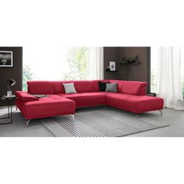 OTTO home Wohnlandschaft &raquo;Caluna&laquo; Inkl.Sitztiefenverstellung, wahlweise mit Kopf- und Armteilverstellung rot Flachgewebe Mura: (100% Polyester);Luxus-