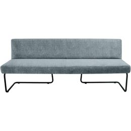 K+w Komfort & Wohnen K+W Komfort & Wohnen Polsterbank in abgerundeter Form, Rundrohrkufe lang gebogen, in Leder oder Stoff blau B/H/T: 202cm x 82cm x 67cm, Flachgewebe H2O