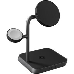 Ladestation &raquo;Office Charger Pro 3&laquo; schwarz Aluminium Unterst&uuml;tzt den Apple StandBy-Modus