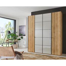 Wiemann Kleiderschrank &raquo;Quito&laquo; hochwertige Beschl&auml;ge inkl. T&uuml;rd&auml;mpfung beige Floatglas, Holzwerkstoff B/H/T: 197,3cm x 236cm x 58cm, T&uuml;ren: 4 Stk. 