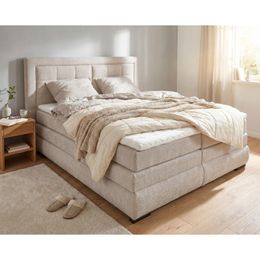 OTTO home Boxspringbett &raquo;MIVVA&laquo; in H3, H4 oder Hmix H3/H4, wahlweise mit oder ohne LED-Leuchten Holz teilmassiv, Holzwerkstoff, Spanplatte Struktur 