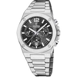 Festina Herren Chronograph &raquo;Vallee&laquo; Quarzuhr, Armbanduhr, Herrenuhr, Swiss Made, Edelstahlarmband, analog Einheitsgr&ouml;&szlig;e