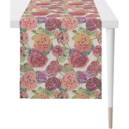 Apelt Tischl&auml;ufer &raquo;1553 Summergarden, Sommerdeko, Sommer&laquo; Gobelingewebe orange Baumwolle, Polyacryl, Polyester B/L: 44cm x 140cm, 1 Stk., rechteckig