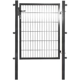 Arvotec Zauneinzelt&uuml;r &raquo;ESSENTIAL&laquo; Breite: 100 - 120 cm, H&ouml;he: 80 - 200 cm, zum Einbetonieren grau Metall B/H: 100cm x 120cm