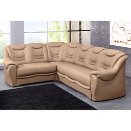 Sit & More sit&more Ecksofa &raquo;Bansin L-Form&laquo; wahlweise mit Schlaffunktion braun Luxus-Microfaser ALTARA NUBUCK (100% Polyester);SOFTLUX -Kunstleder;NaturLEDER (