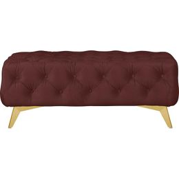 Home Affaire Polsterhocker &raquo;Amaury&laquo; Chesterfield-Optik, Breite 120cm, Fu&szlig;farbe w&auml;hlbar rosa Struktur (100% Polyester);Samtoptik (100% Polyester) B/H/T