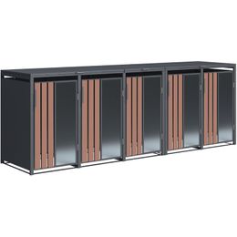 WESTMANN M&uuml;lltonnenbox &raquo;Status 5&laquo; BxTxH: 330x80x116 cm, f&uuml;r 5x240 L M&uuml;lltonnen Stahl Einheitsgr&ouml;&szlig;e