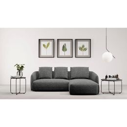 Trendmanufaktur Ecksofa &raquo;Shawn elegantes Designsofa, Breite 232cm, L-Form&laquo; bequem, organischer Form, mit hochwertigem Bezug schwarz 100% Polyester B/H