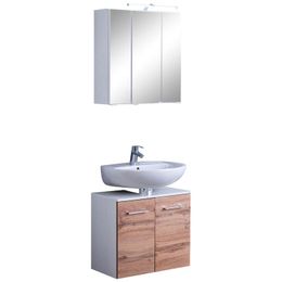 Welltime Badm&ouml;bel-Set &raquo;Avignon&laquo; 2 Stk. tlg. wei&szlig; Holzwerkstoff B/H/T: 60cmcm x 200cmcm x 35cmcm