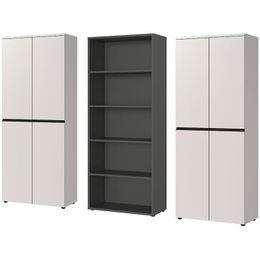 Germania B&uuml;rom&ouml;bel-Set &raquo;Lemont&laquo; 3 Stk. tlg. Set bestehend aus 2 Aktenschr&auml;nke 4042 und 1 Aktenregal 4235 braun Holzwerkstoff, Kunststoff, Metall B/H/T