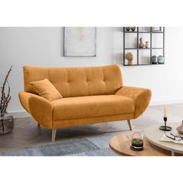 Home Affaire Polstergarnitur &raquo;Basta&laquo; 3-2-1, 3 tlg. tlg. orange 100% Polyester B/H/T: 82cm x 87cm, Microfaser, 3-Sitzer, 2-Sitzer, Sessel,gold