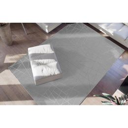me gusta Teppich &raquo;Bijou 125&laquo; rechteckig 20 mm H&ouml;he Glanz Effekt, weicher Flor, Wohnzimmer, Schlafzimmer grau Polyester B : 160cm 1 Stk., 20mm, L: 