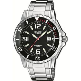 Casio Timeless Collection Herren CASIO TIMELESS COLLECTION Quarzuhr Armbanduhr, Herrenuhr, Datum, bis 20 bar wasserdicht, Edelstahlarmband silber 