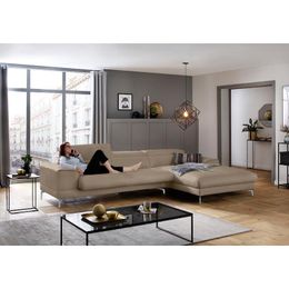 W.Schillig Ecksofa &raquo;piedroo, Designsofa mit tollem Sitzkomfort, bequem und elegant, L-Form&laquo; Kopfteilverstellung, wahlweise mit Sitztiefenverstellung, 