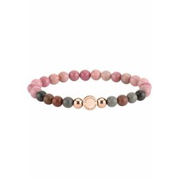 Liebeskind Berlin Damen Armband &raquo;Schmuck Geschenk Armkette Zugarmband&laquo; mit Edelsteinen rosa 17cm, Edelstahl Polyurethan