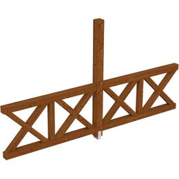 Skan Holz Carport-Seitenwand &raquo;Andreaskreuz&laquo; freistehehend braun Holzwerkstoff B/H/T: 343cm x 210cm