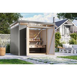 Karibu Ger&auml;tehaus &raquo;Titanium 3&laquo; Made in Germany grau Metall Einheitsgr&ouml;&szlig;e