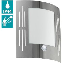 Eglo Au&szlig;en-Wandleuchte &raquo;CITY Wandleuchte, Au&szlig;enbeleuchtung, Edelstahl, exkl. Leuchtmittel&laquo; E27 1 Stk. IP44, Au&szlig;en-Wandlampe, Garten, Terasse, Garage, 