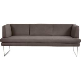 K+w Komfort & Wohnen K+W Komfort & Wohnen Polsterbank &raquo;Cube&laquo; Hammerkissenoptik, 2 Breiten, Hochkantkufe in Edelstahloptik braun B/H/T: 209cm x 82cm x 67cm, Leder CLOUD