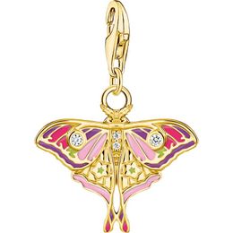 Thomas Sabo Damen Thomas Sabo Charm-Einh&auml;nger &raquo;Charm Nachtfalter bunt&laquo; mit Zirkonia (synth.) gold Einheitsgr&ouml;&szlig;e