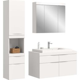 OTTO home Badm&ouml;bel-Set &raquo;MAOI, 3-tlg. Badkombi, hochwertige MDF Front, optional mit Beleuchtung&laquo; Holzwerkstoff, MDF, Spiegelglas B/H/T: 153cmcm x 