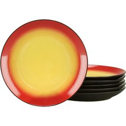Creatable Speiseteller &raquo;Hot, Teller-Set, 6-tlg.&laquo; Moderne Coupeform, au&szlig;ergew&ouml;hnliches Design bunt Steinzeug Einheitsgr&ouml;&szlig;e