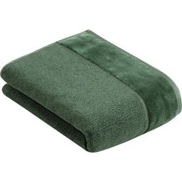 Vossen Badetuch &raquo;Pure&laquo; Baumwolle & VEGAN, mit eleganter Veloursbord&uuml;re gr&uuml;n Frottier, Obermaterial: 100% Baumwolle B/L: 67cmx140cm, 1 Stk., Frottier