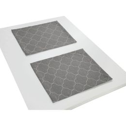 Adam Platzset &raquo;Indian Cortezada Light&laquo; grau Obermaterial: 100% Baumwolle B/L: 30cm x 40cm, 2 Stk., Bio-Baumwolle, eckig