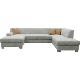 OTTO home Wohnlandschaft &raquo;Lolland 296 x 195 cm, modern, mit Steppungen, gem&uuml;tlich&laquo; mit Schlaffunktion, U-Form, aus Pet Friendly Bezug grau 100% 