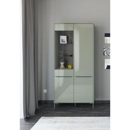 set one by Musterring Standvitrine &raquo;Reno&laquo; 1 Stk. tlg. Mit Winkelfu&szlig; in diversen Farben, 199 cm H&ouml;he & Farbauswahl gr&uuml;n Glas, Holzwerkstoff 