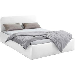 Westfalia Schlafkomfort Polsterbett inkl. Bettkasten bei Ausf&uuml;hrung mit Matratze wei&szlig; Bezug Bett: wahlweise Microfaser (100% Polyester), Strukturstoff (77% Polyester, 23% 