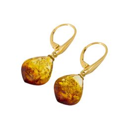 Firetti Damen Paar Ohrh&auml;nger &raquo;Schmuck Geschenk Silber 925 Ohrschmuck Patentbrisur Tropfen Bernstein&laquo; mit Bernstein gold Silber 925 (Sterlingsilber)