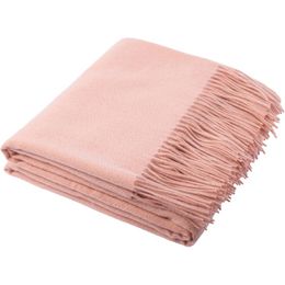 ZOEPPRITZ1828 Wohndecke &raquo;Since 1828 Cashmere&laquo; Klassisch unifarbenes Plaid aus besonders feinem Cashmere rosa Kaschmir B/L: 130cm x 180cm