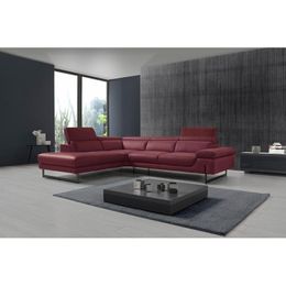 Egoitaliano Ecksofa &raquo;Queenie, extravagantes Sofa mit erstklassigem Sitzkomfort, L-Form&laquo; mit verstellbarer Armlehne und Kopfteilen f&uuml;r Wohlf&uuml;hlkomfort rot Luxus-