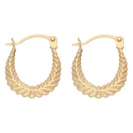 Firetti Damen Paar Creolen &raquo;Schmuck Geschenk Gold 375 Ohrschmuck Ohrringe Lorbeerkranz&laquo; gold Gelbgold 375