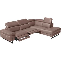 Egoitaliano Ecksofa &raquo;Candice, elegant, edel und bequem, erstklassiger Sitzkomfort, L-Form&laquo; inkl. 2 elektrischer Relaxfunktionen, Bedienung &uuml;ber Taste an Armlehne 
