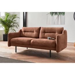 OTTO home 2-Sitzer &raquo;Nordfyn&laquo; edles Design in 3 Bezugsqualit&auml;ten braun Struktur weich (100% Polyester);Luxus-Microfaser Lederoptik (100% Polyester);100