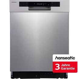 Hanseatic Unterbaugeschirrsp&uuml;ler &raquo;HGU6082C147735TI&laquo; 14 Ma&szlig;gedecke inkl. 3 Jahre Herstellergarantie silber Mit 7 Programmen inklusive Turbo-Funktion und 