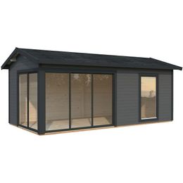 Palmako Gartenhaus &raquo;Amanda Slide&laquo; verschiedene Farben grau Massivholz Fu&szlig;boden im Gartenhaus, ohne Dacheindeckung