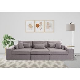 OTTO home 3-Sitzer &raquo;Enid&laquo; 3 Teile, bestehend aus Modulen, in vielen Bez&uuml;gen, auch in Breitcord grau Baumwollmix (60% Baumwolle/40% Leinen);Struktur 