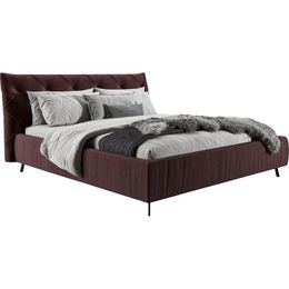 Home Affaire Polsterbett &raquo;Elloree, in 4 Breiten bis 200cm, auch in Leder&laquo; Kopfteilh&ouml;he 105 cm, belastbar bis 280 kg, auch in &Uuml;berl&auml;nge 220cm rot 100% 
