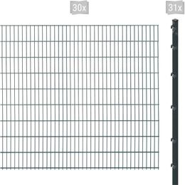 Arvotec Doppelstabmattenzaun &raquo;ESSENTIAL 183 zum Einbetonieren&laquo; Zaunh&ouml;he 183 cm, Zaunl&auml;nge 2 - 60 m grau Kunststoff, Stahl H/L: 183cm x 60m, Pfosten: 31 Stk.