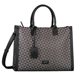 Gabor Damen Shopper &raquo;Barina&laquo; mit besonderem grafischen All-Over-Druck und Glattlederoptik Details schwarz B/H/T: 36cm x 27,5cm x 15cm