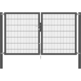 Alberts Zaundoppelt&uuml;r &raquo;Flexo Plus&laquo; verschiedene Abmessungen grau Stahl B/H: 250cm x 140cm